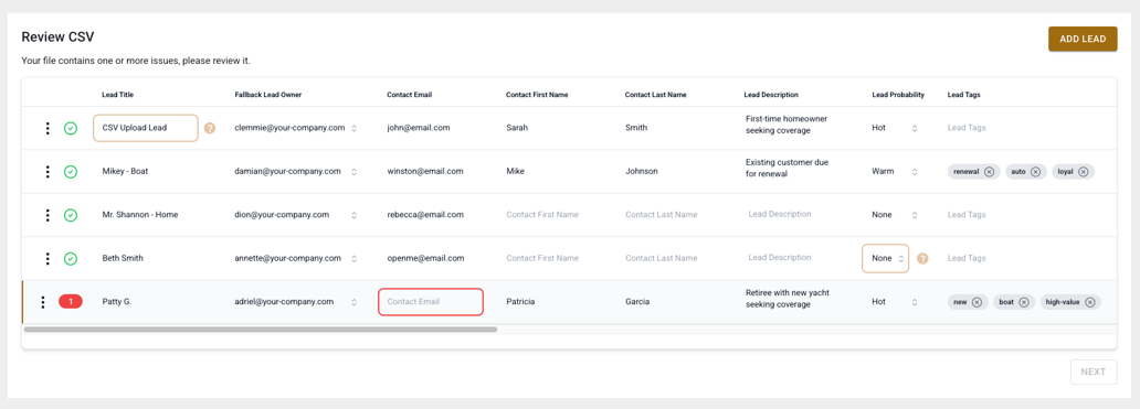 Adding Leads to Pipeline Using a CSV File